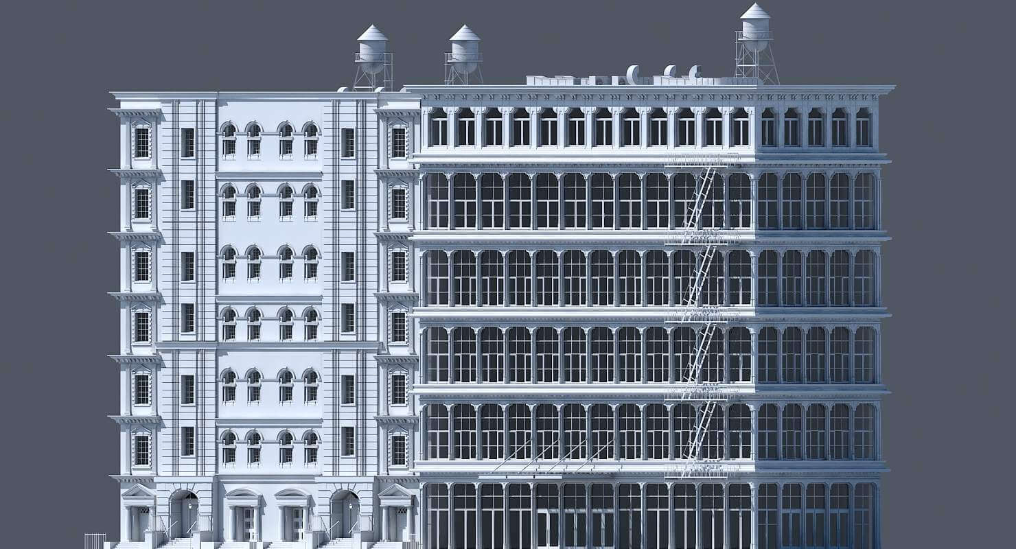 Commercial Building Facade 19 - 3D Model by Giimann