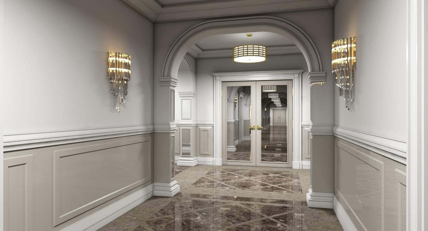 Tileable Grand Corridor Kit - 3D Model by Giimann