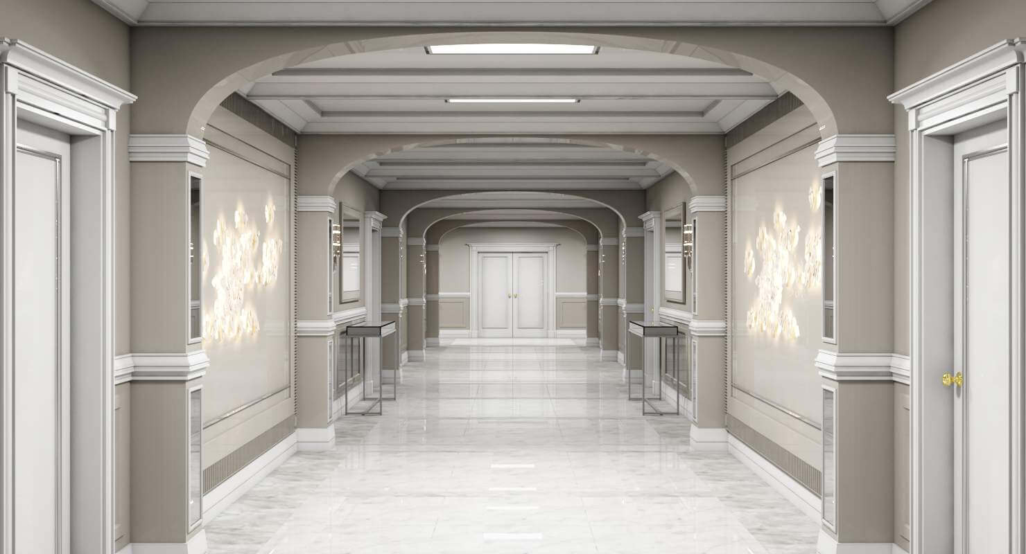 Tileable Grand Corridor Kit - 3D Model by Giimann