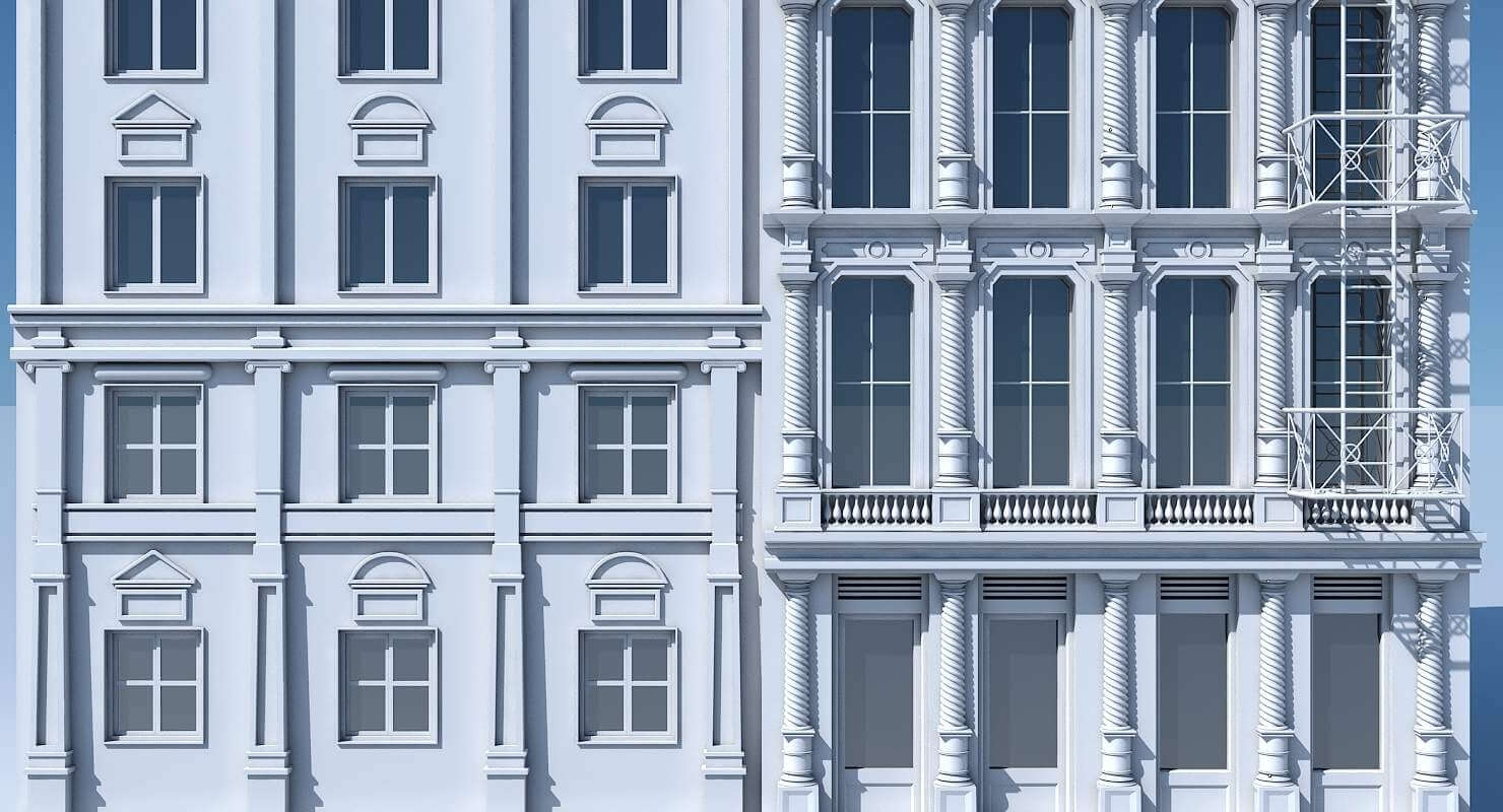 Commercial Building Facade 03 - 3D Model by Giimann