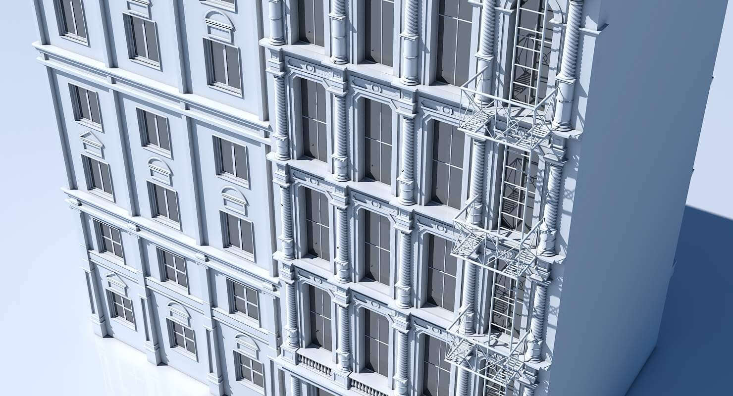 Commercial Building Facade 03 - 3D Model by Giimann