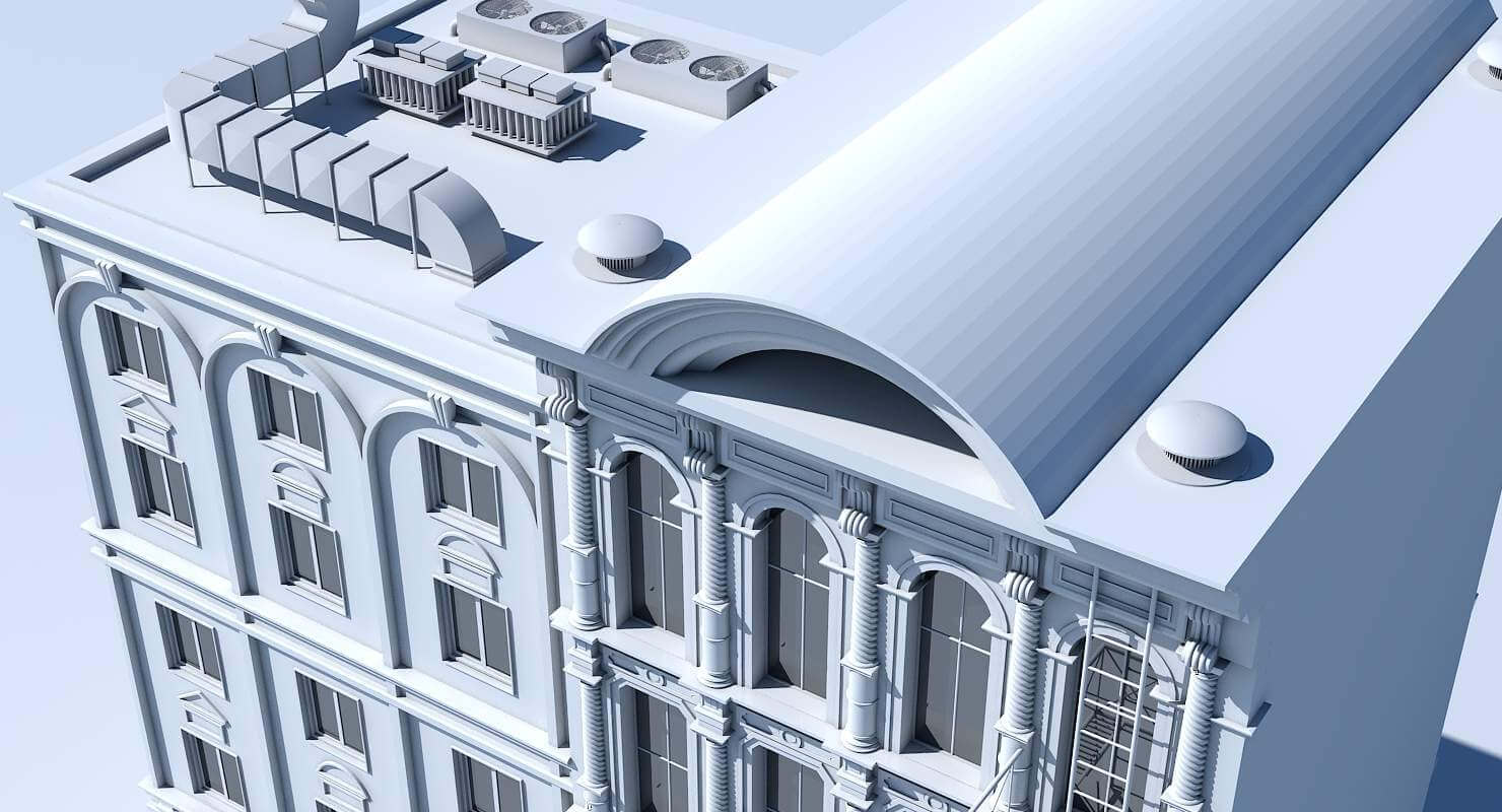 Commercial Building Facade 03 - 3D Model by Giimann