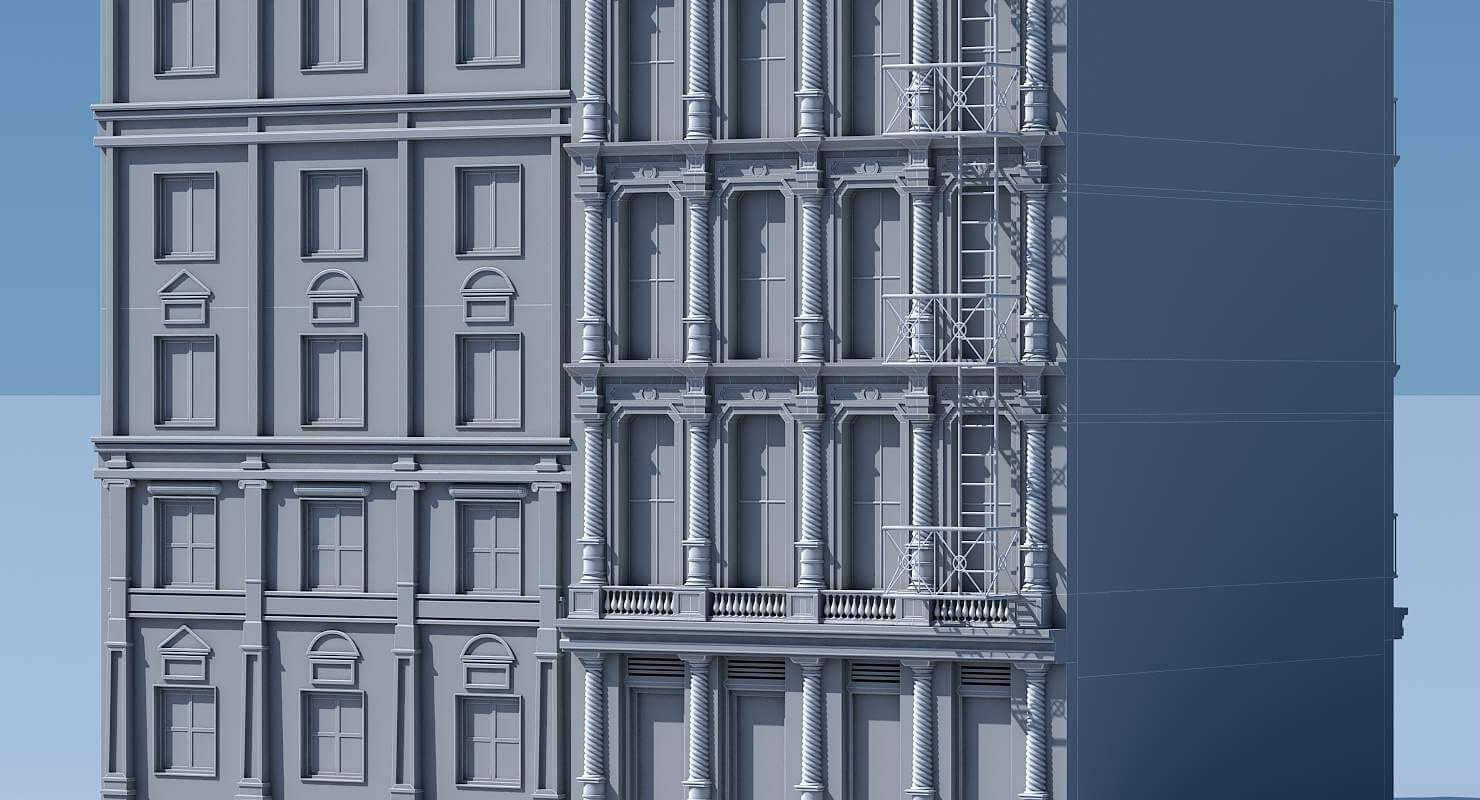Commercial Building Facade 03 - 3D Model by Giimann