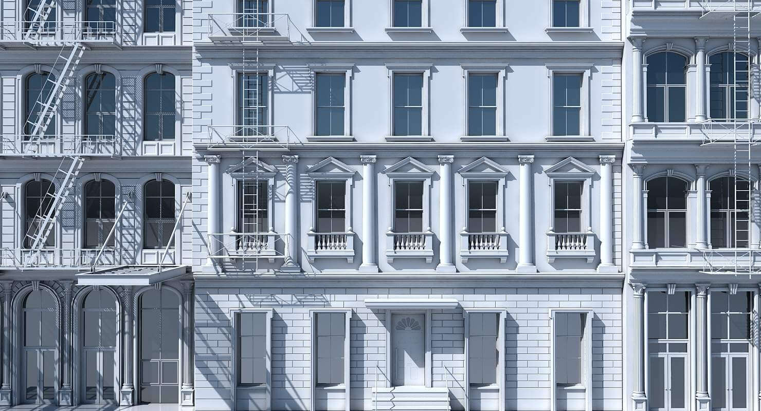 Commercial Building Facade 18 - 3D Model by Giimann