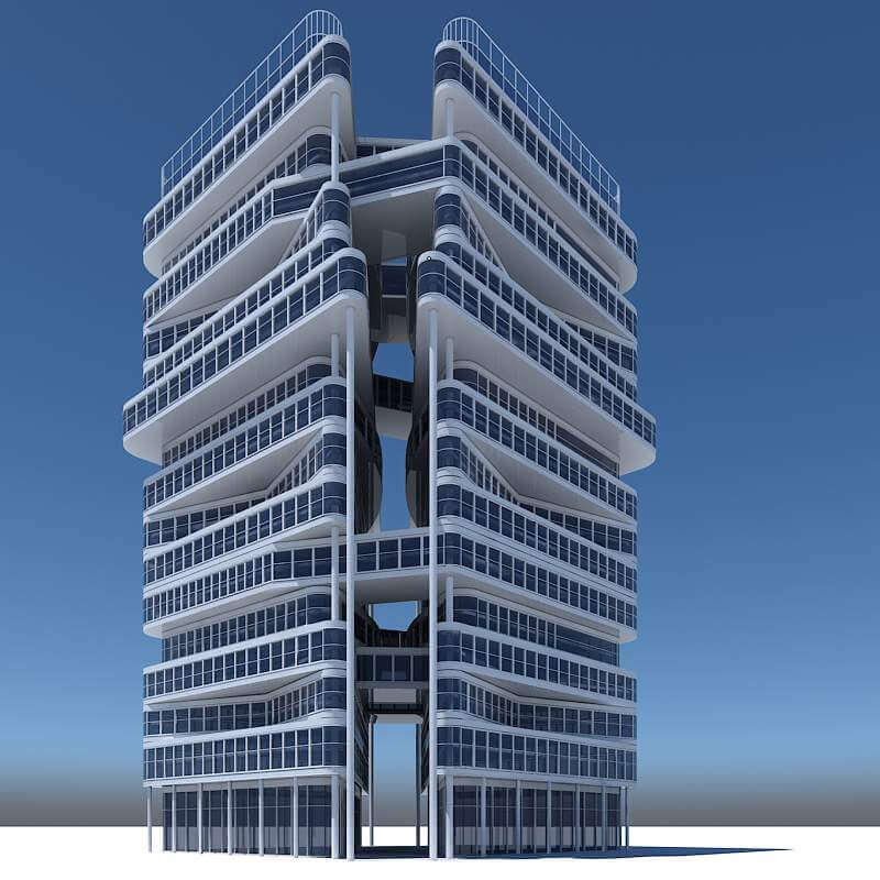 Office Building Tower Model by Giimann