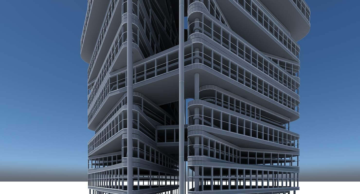 Office Building Tower Model by Giimann
