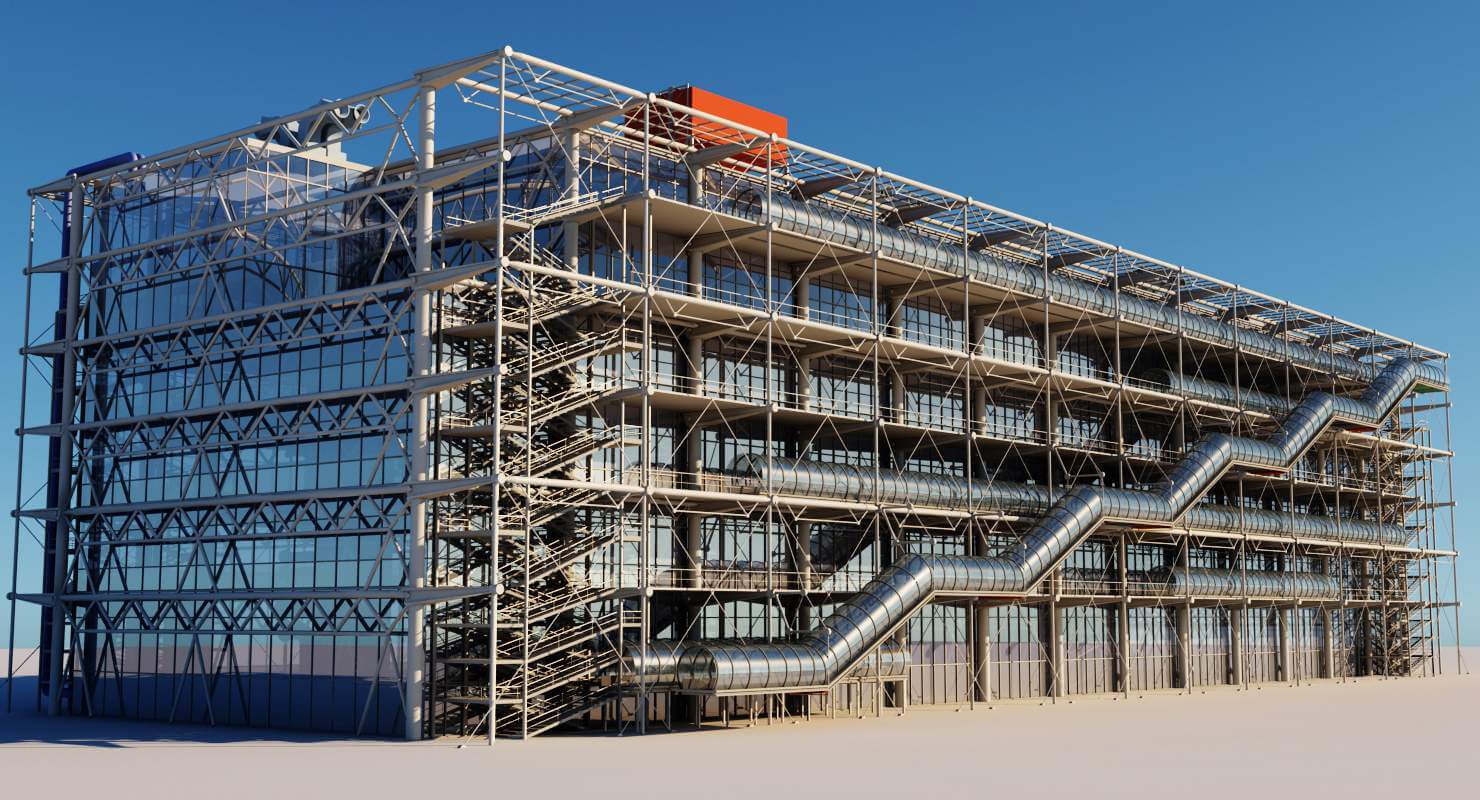 Pompidou Center - 3D Model by Giimann