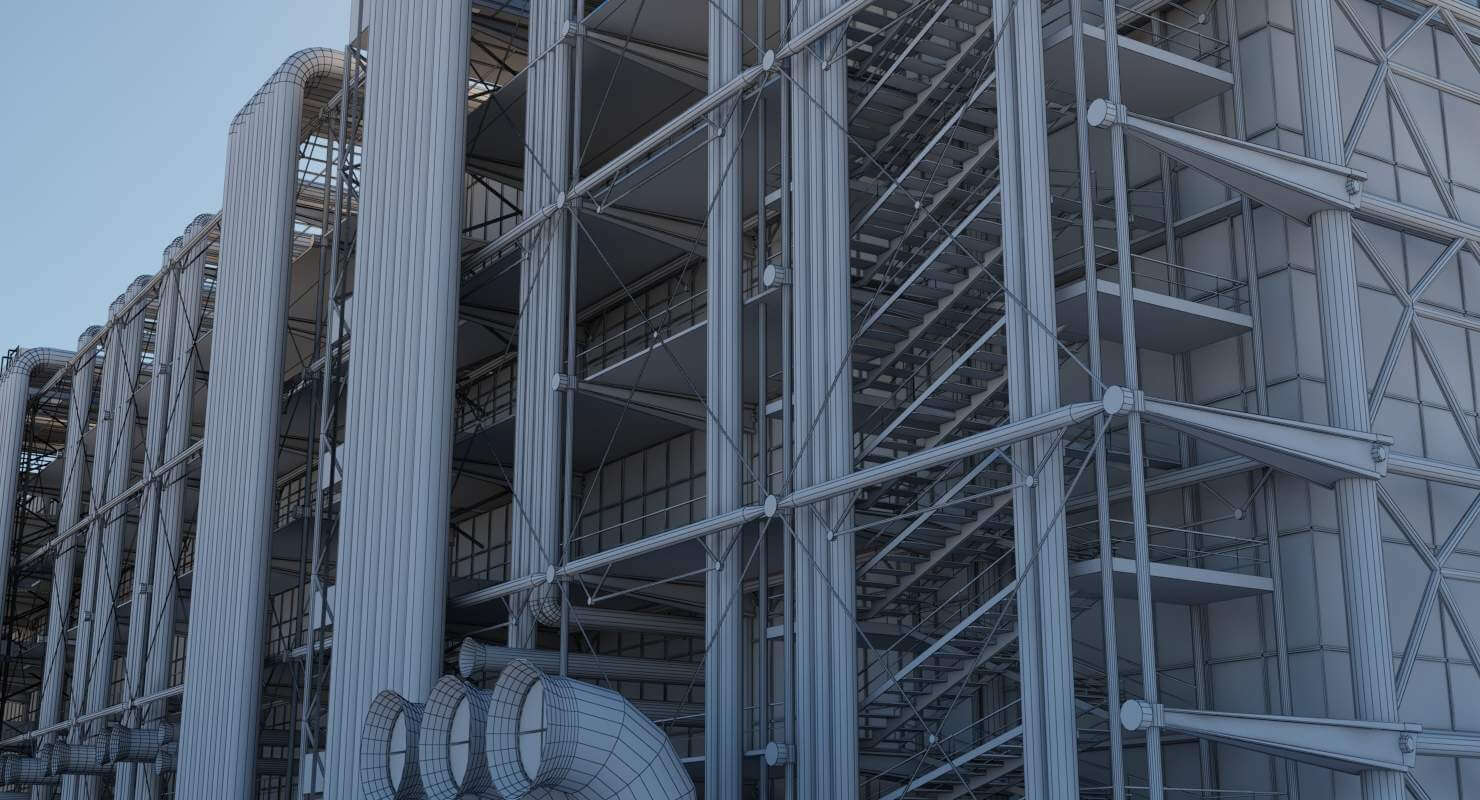 Pompidou Center - 3D Model by Giimann