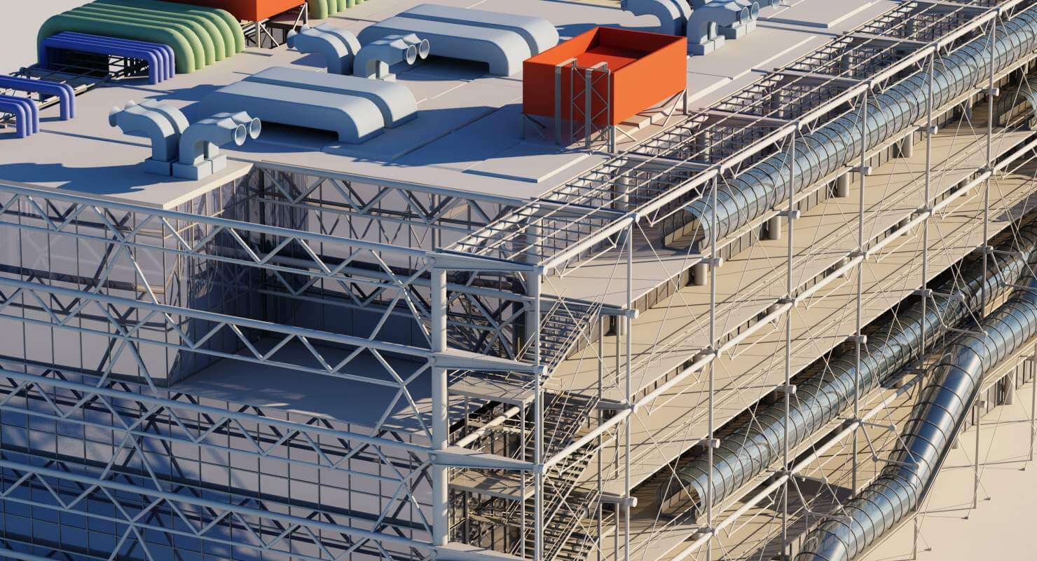 Pompidou Center - 3D Model by Giimann