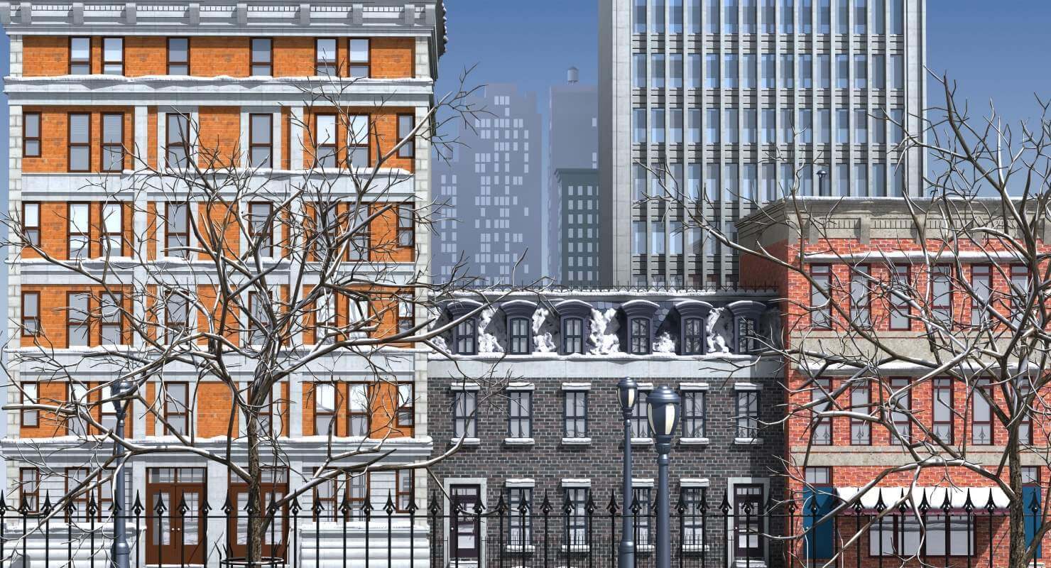 Street Snow Day - 3D Model by Giimann