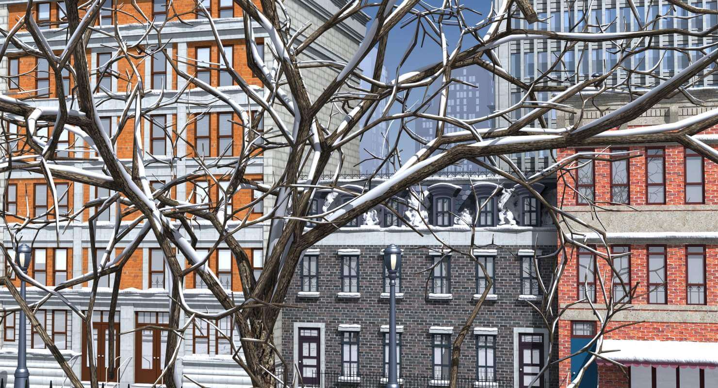 Street Snow Day - 3D Model by Giimann