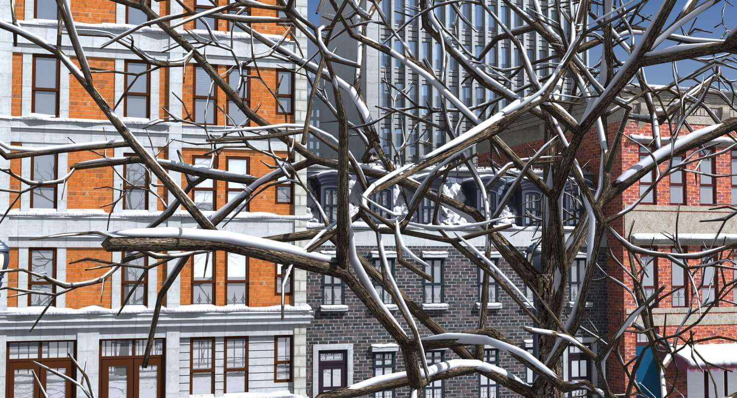 Street Snow Day - 3D Model by Giimann