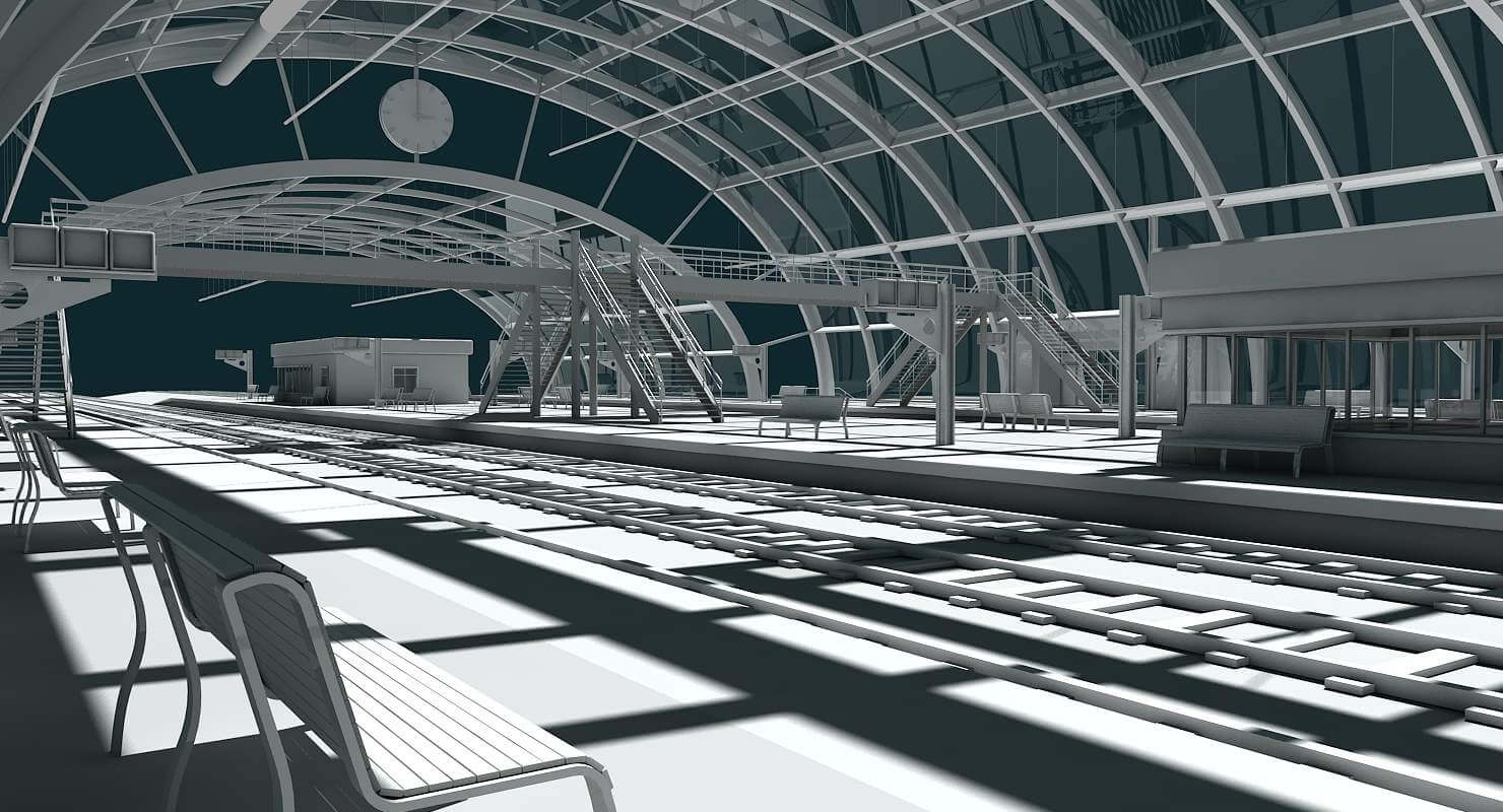 Train Station - 3D Model by Giimann