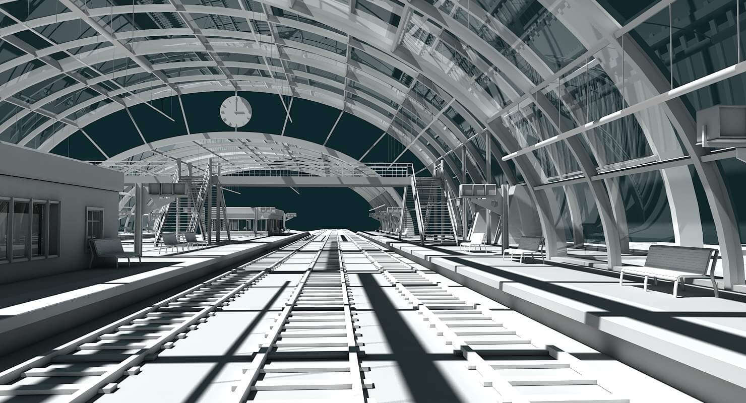 Train Station - 3D Model by Giimann