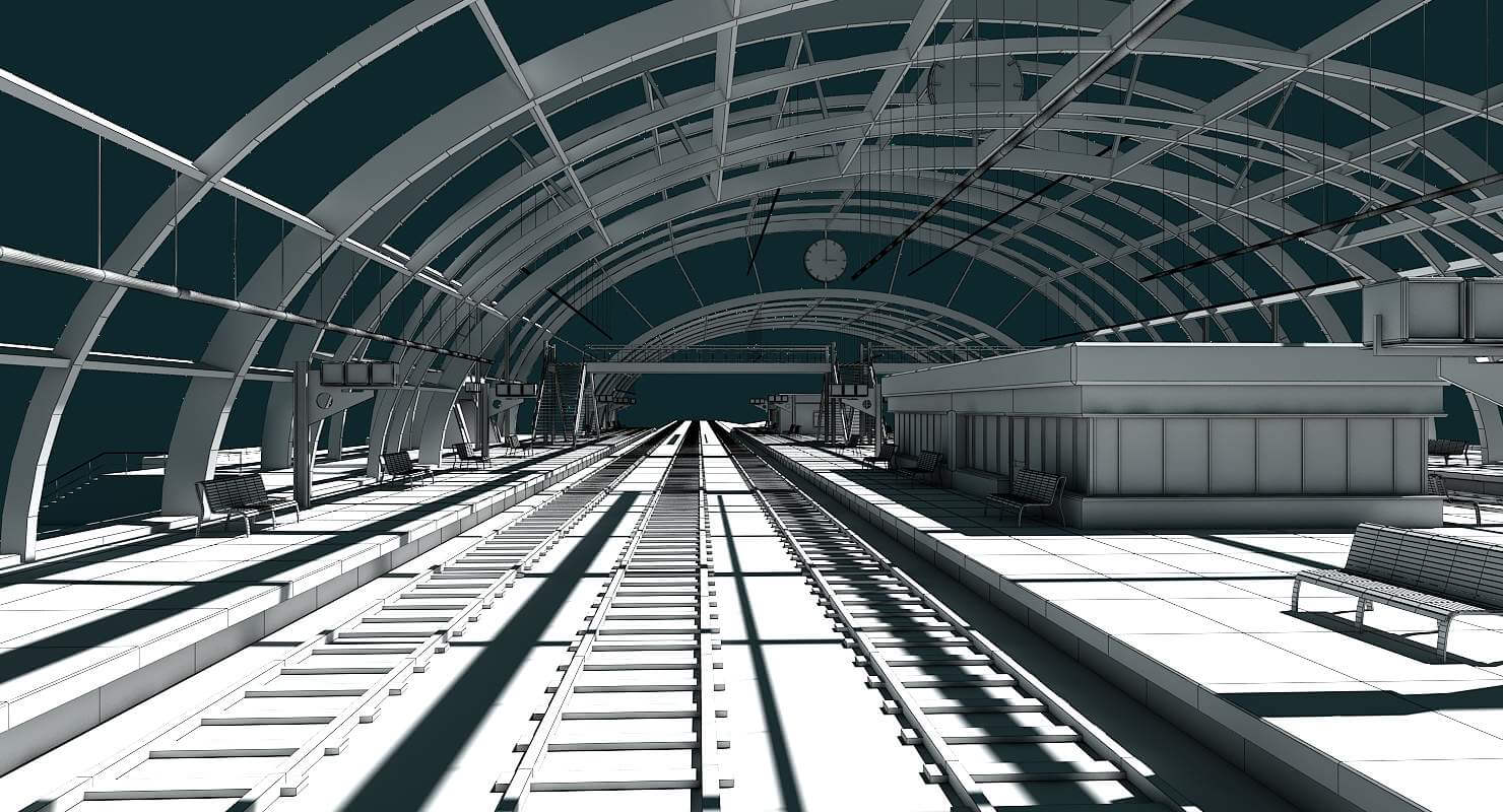 Train Station - 3D Model by Giimann