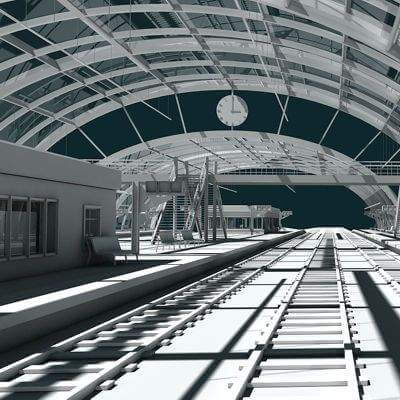 Train Station - 3D Model by Giimann