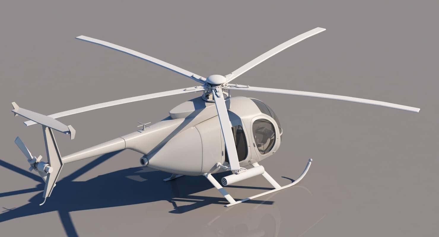 Boeing AH-6J Helicopter 3D Model by Giimann