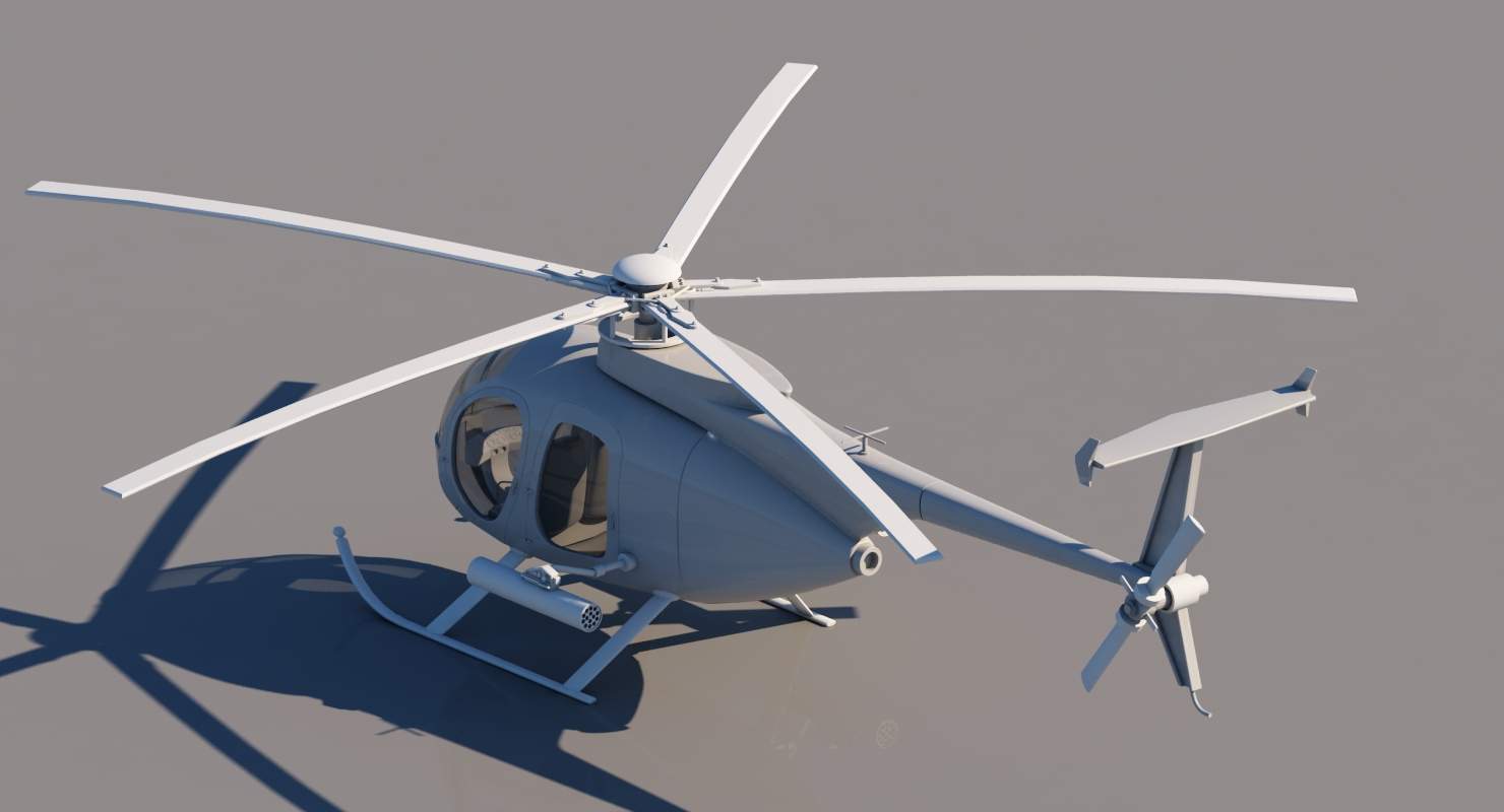 Boeing AH-6J Helicopter 3D Model by Giimann