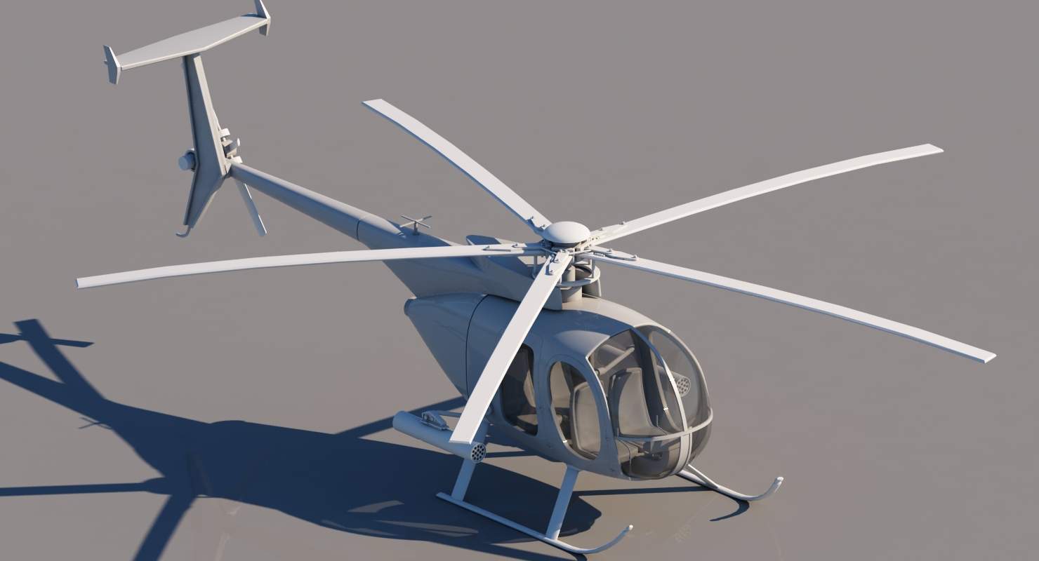 Boeing AH-6J Helicopter 3D Model by Giimann