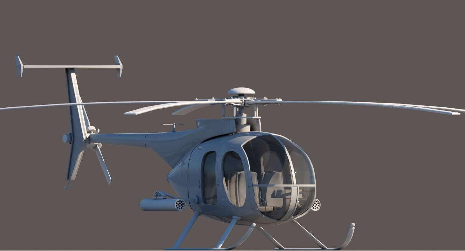Boeing AH-6J Helicopter 3D Model by Giimann