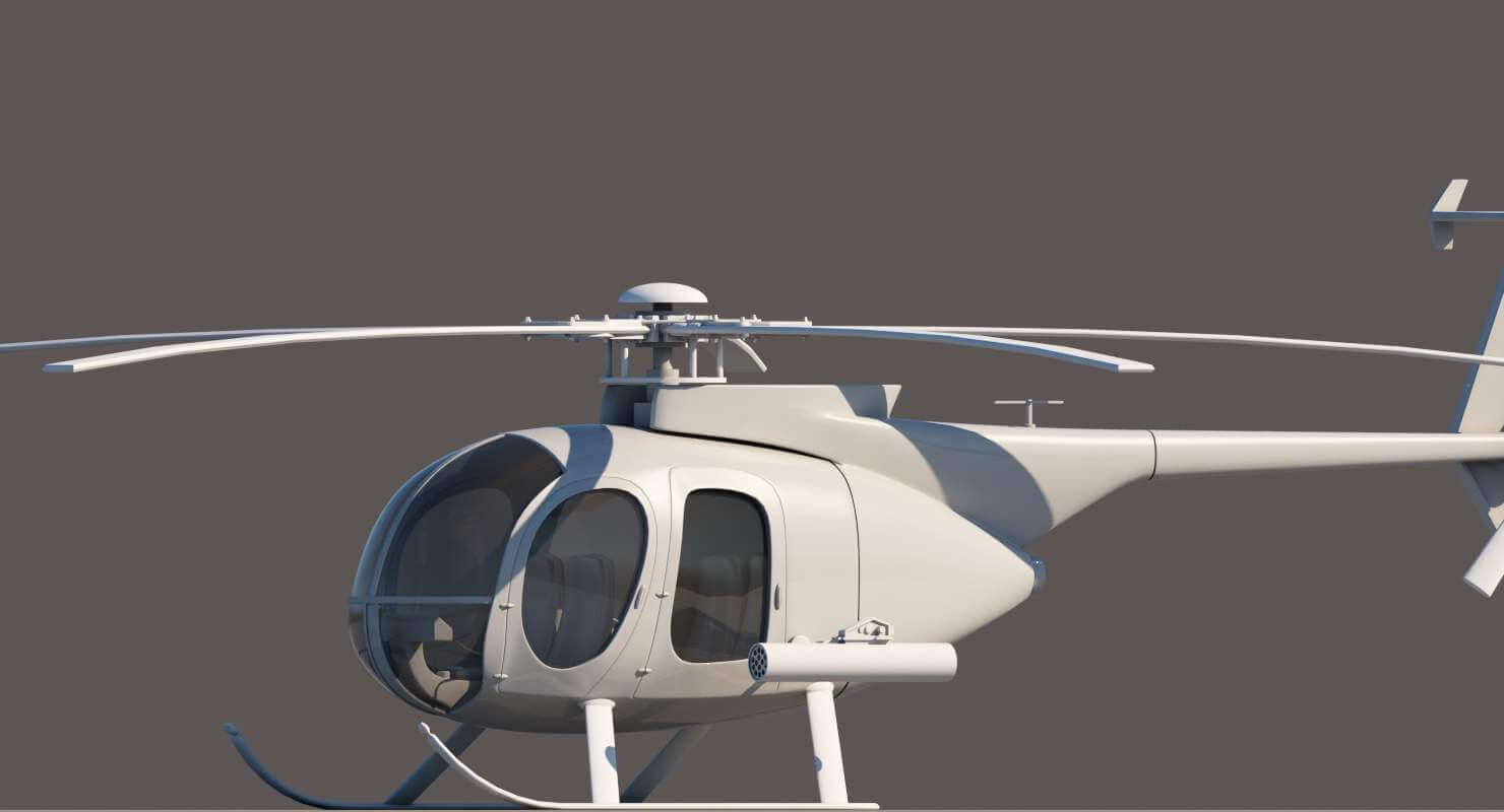 Boeing AH-6J Helicopter 3D Model by Giimann