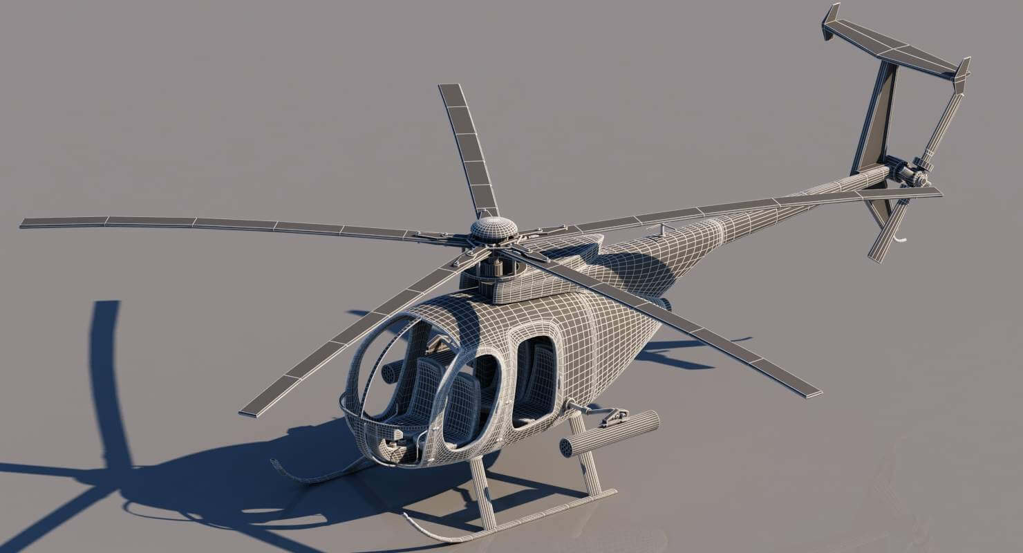 Boeing AH-6J Helicopter 3D Model by Giimann
