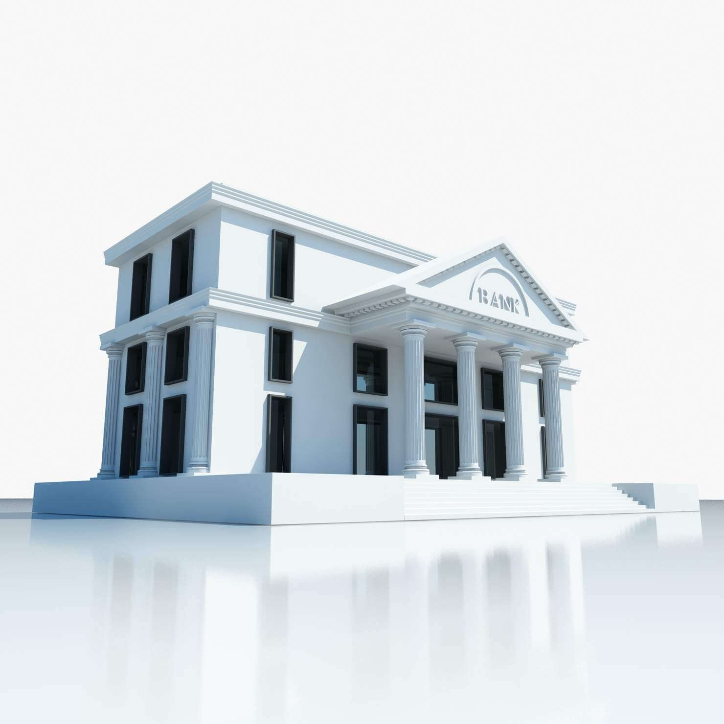 Bank Building - 3D Model by Giimann