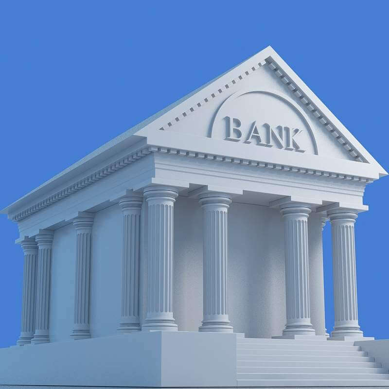 Bank Building Symbol - 3D Model by Giimann