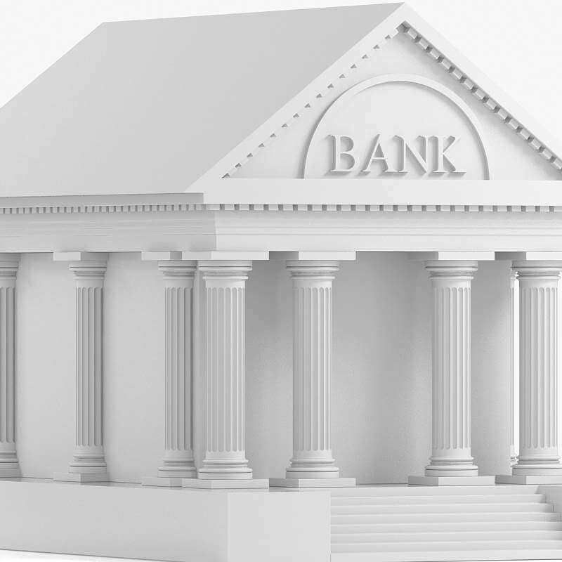 Bank Building Symbol - 3D Model by Giimann