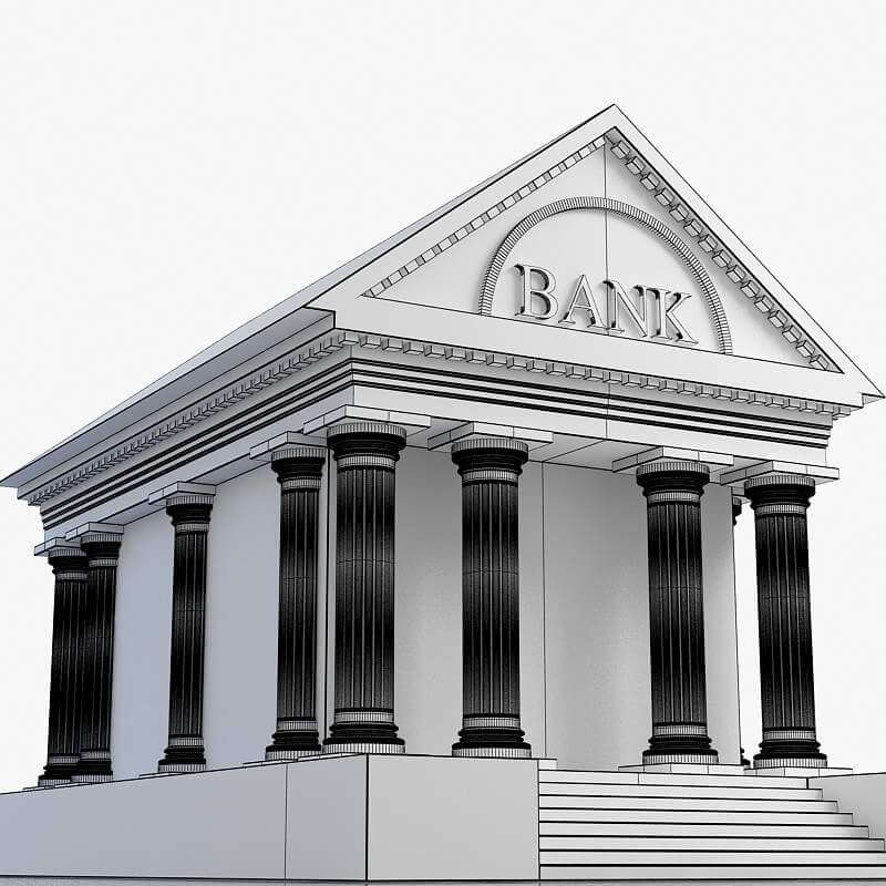 Bank Building Symbol - 3D Model by Giimann