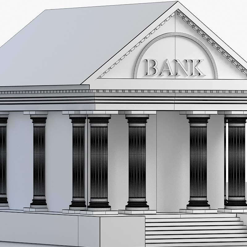 Bank Building Symbol - 3D Model by Giimann