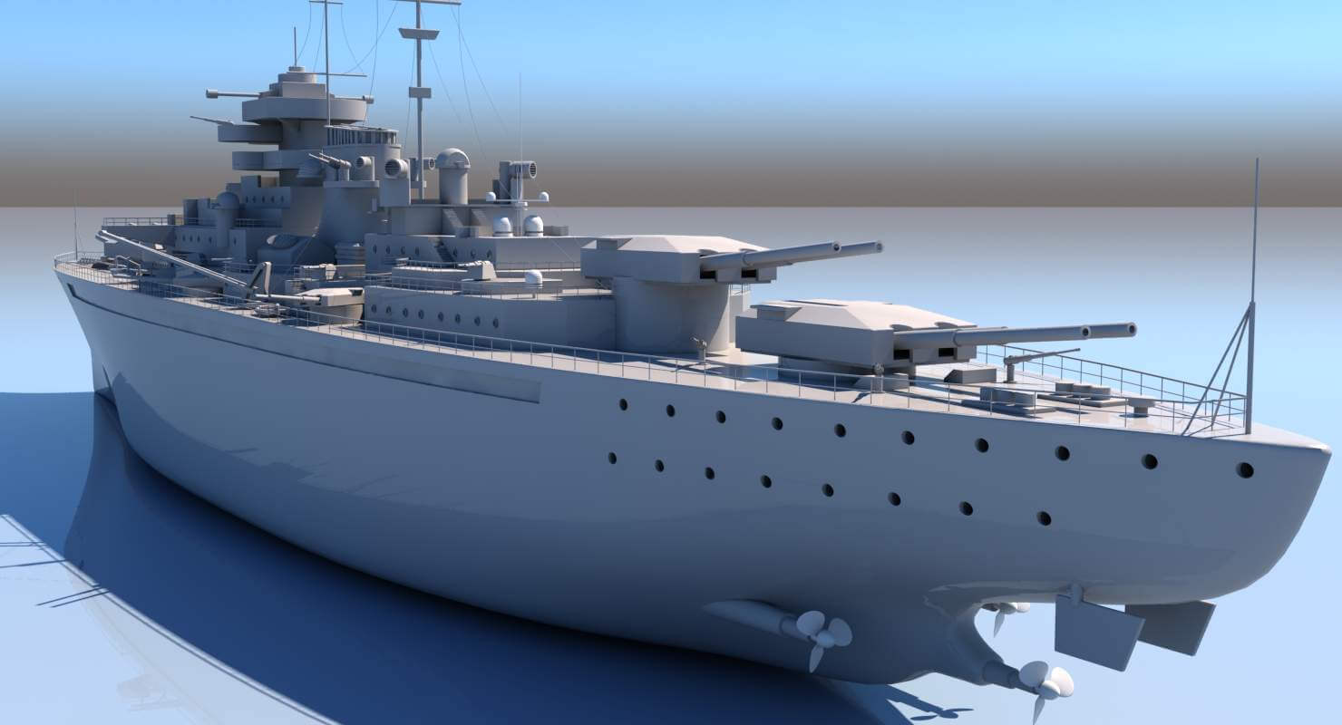 Battle Ship - 3D Model by Giimann