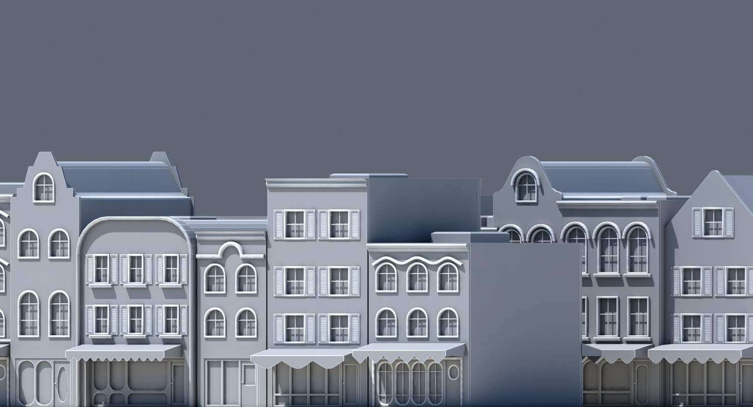 Cartoon Buildings - 3D Model by Giimann