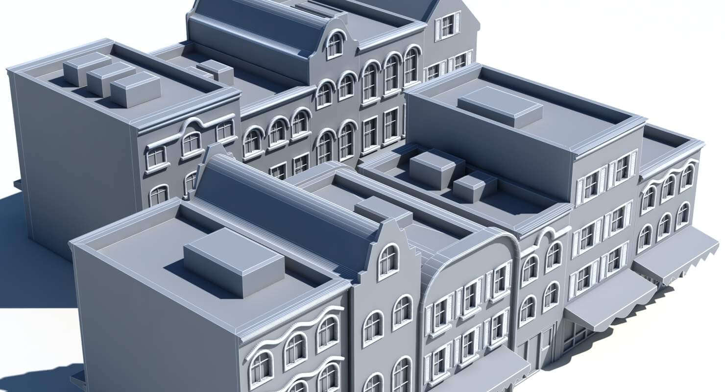 Cartoon Buildings - 3D Model by Giimann