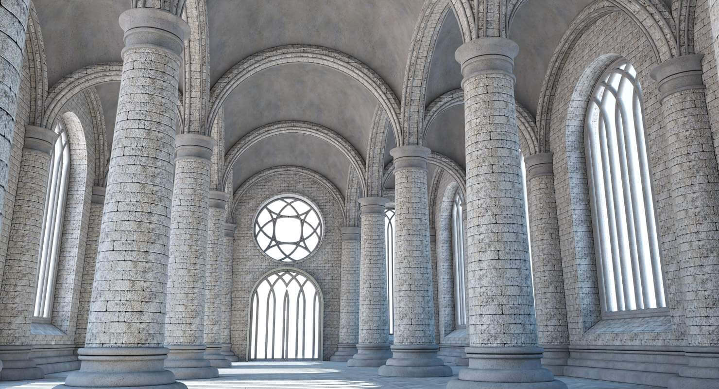 Cathedral Interior - 3D Model by Giimann
