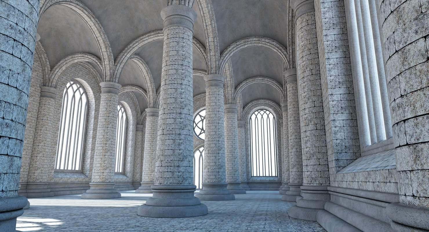 Cathedral Interior - 3D Model by Giimann