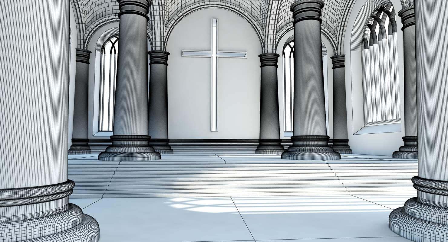 Cathedral Interior - 3D Model by Giimann
