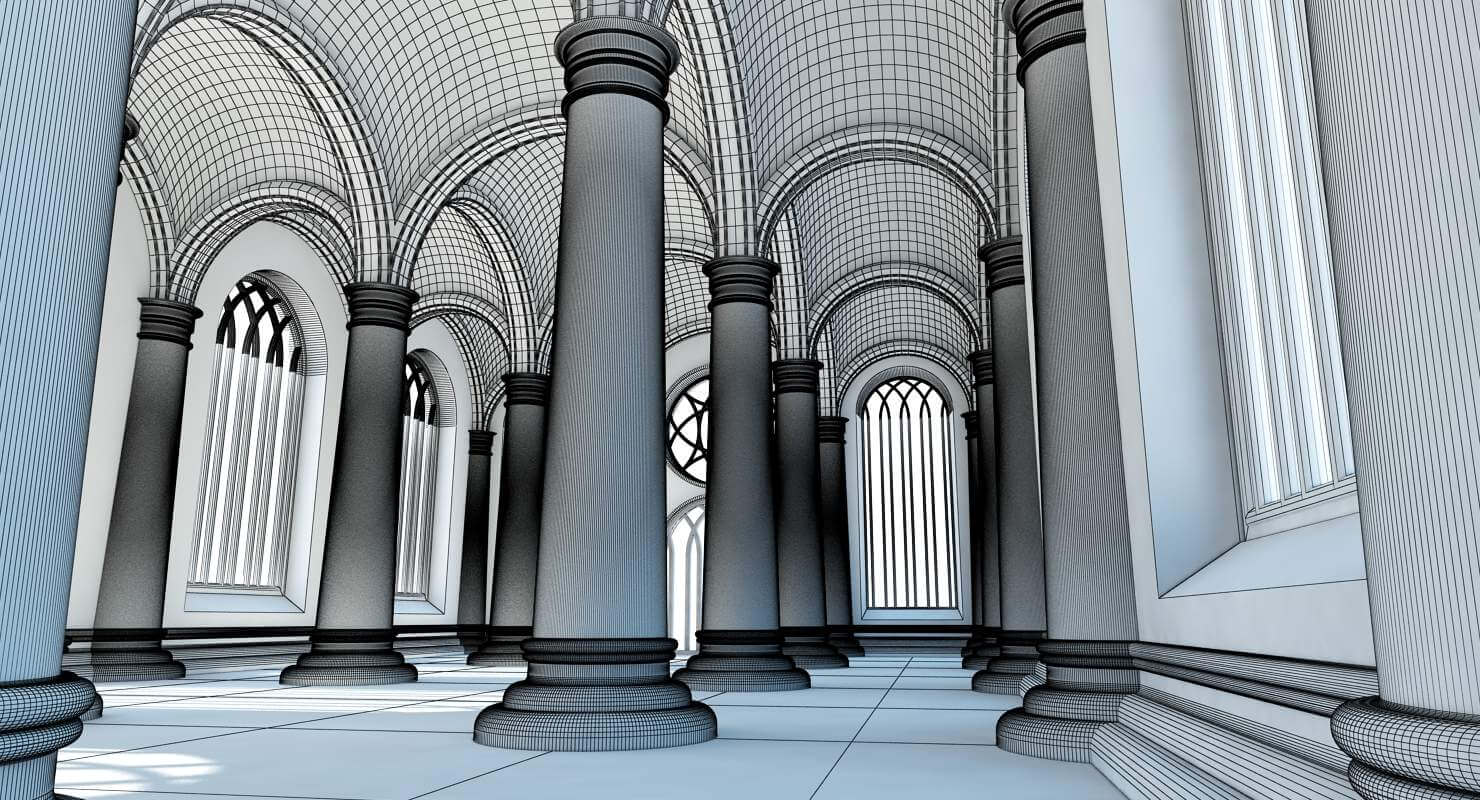 Cathedral Interior - 3D Model by Giimann