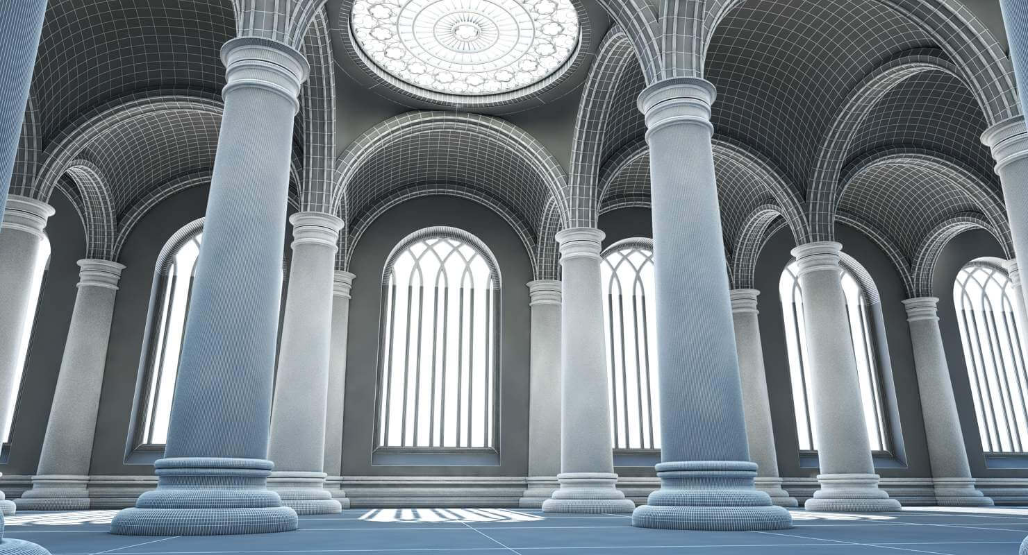 Cathedral Interior - 3D Model by Giimann