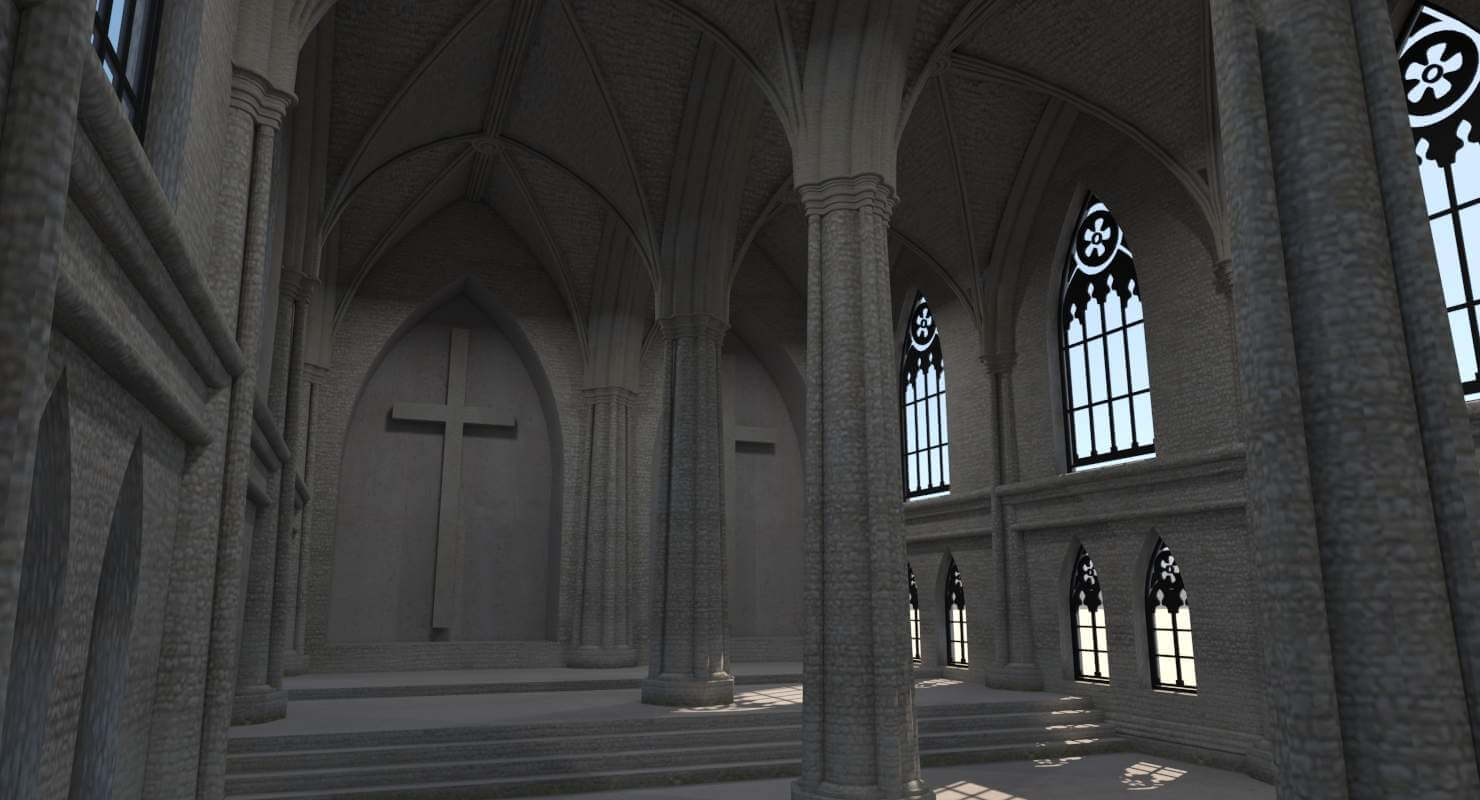 Cathedral Interior - 3D Model by Giimann