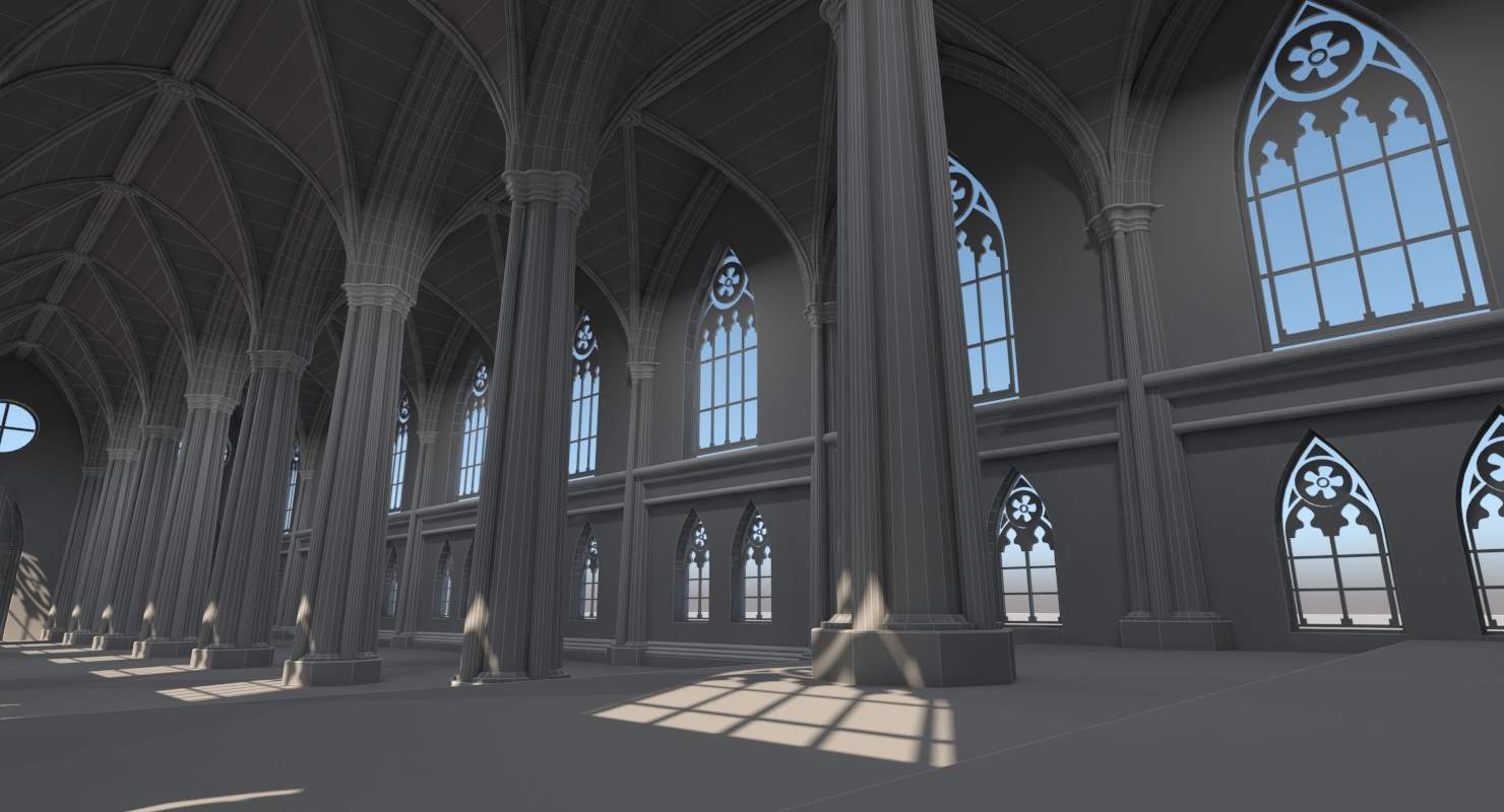 Cathedral Interior - 3D Model by Giimann