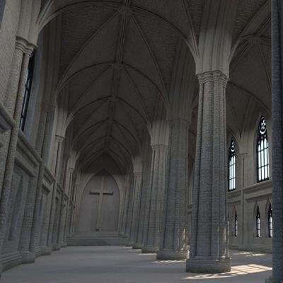 Cathedral Interior - 3D Model by Giimann