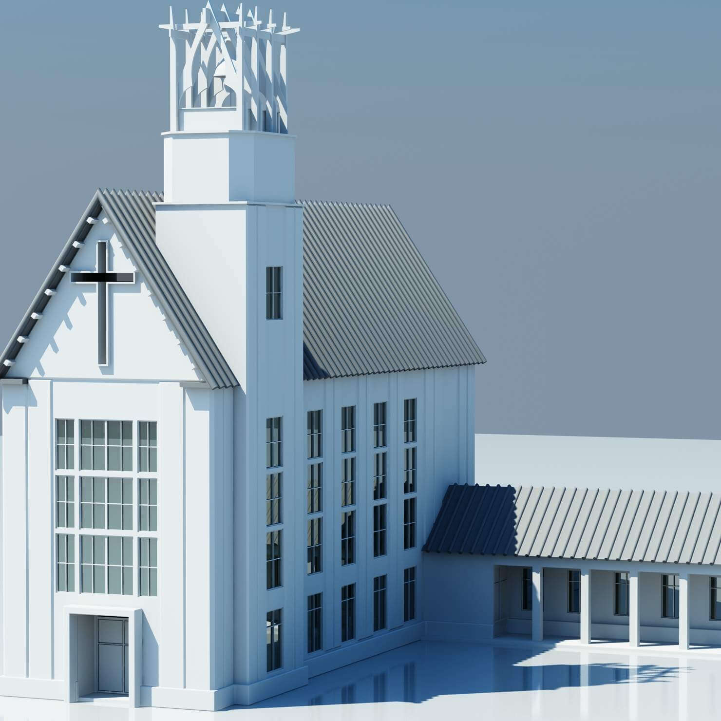 Church Building Symbol - 3D Model by Giimann