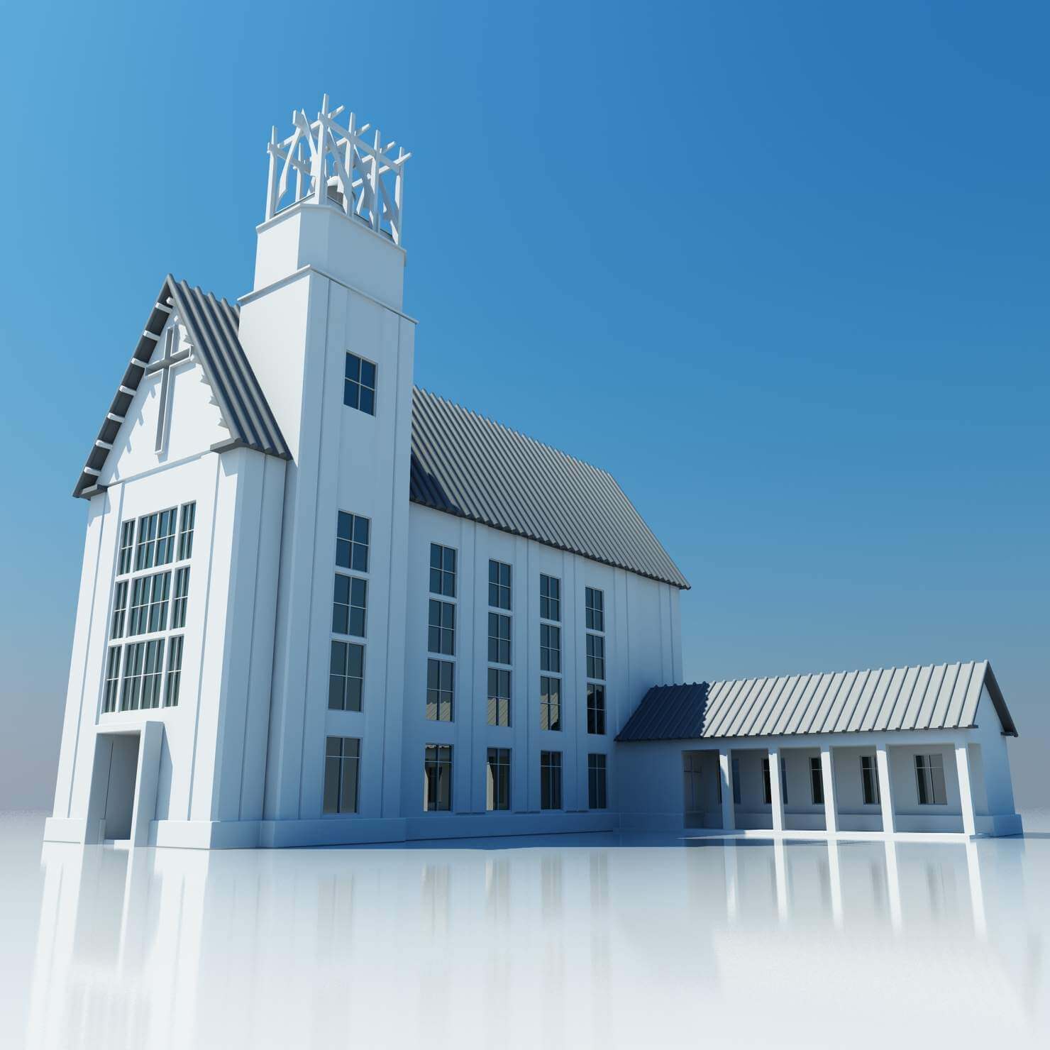 Church Building Symbol - 3D Model by Giimann