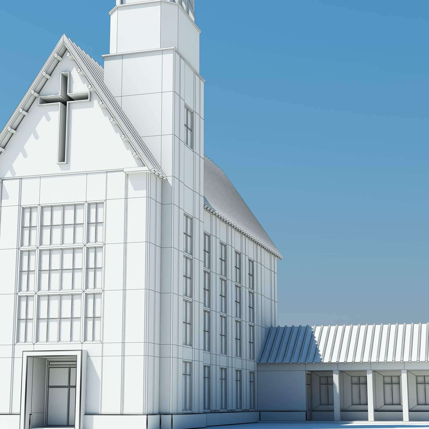 Church Building Symbol - 3D Model by Giimann