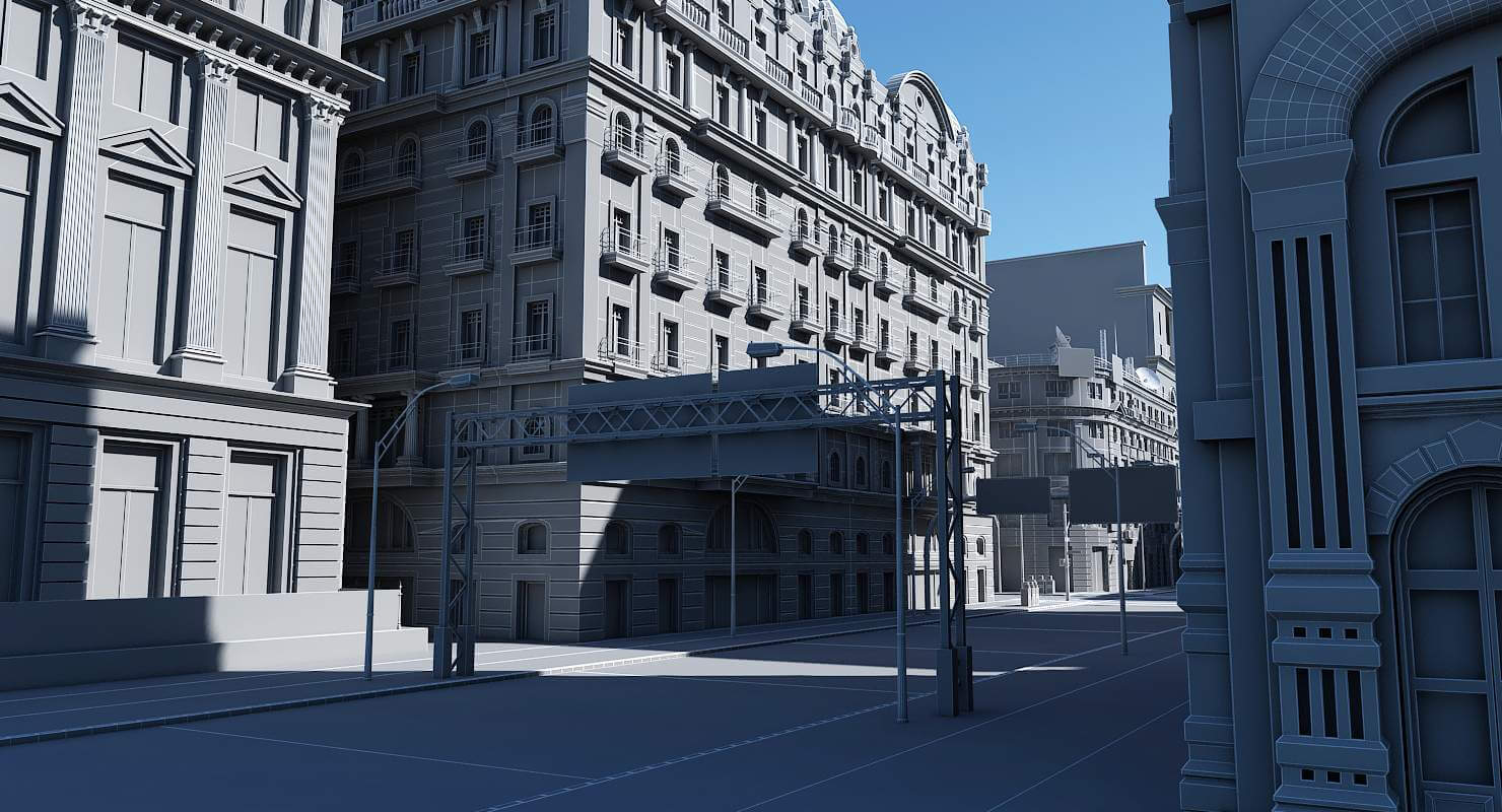 City Intersection - 3D Model by Giimann