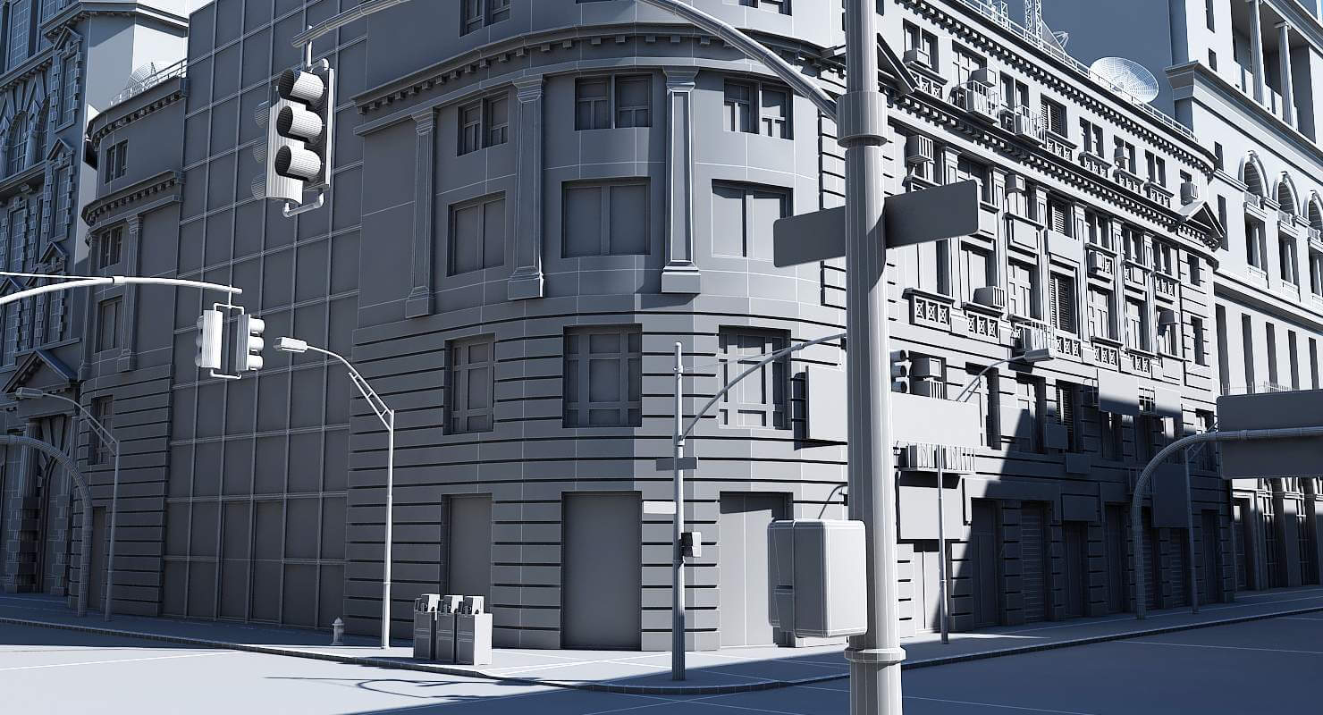 City Intersection - 3D Model by Giimann