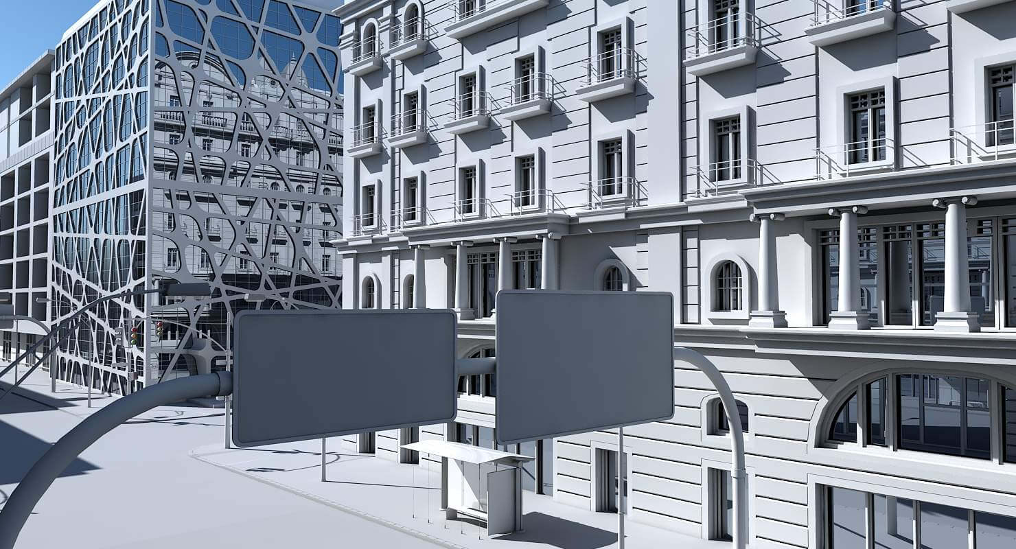 City Intersection - 3D Model by Giimann