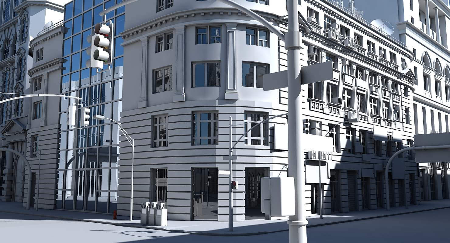 City Intersection - 3D Model by Giimann