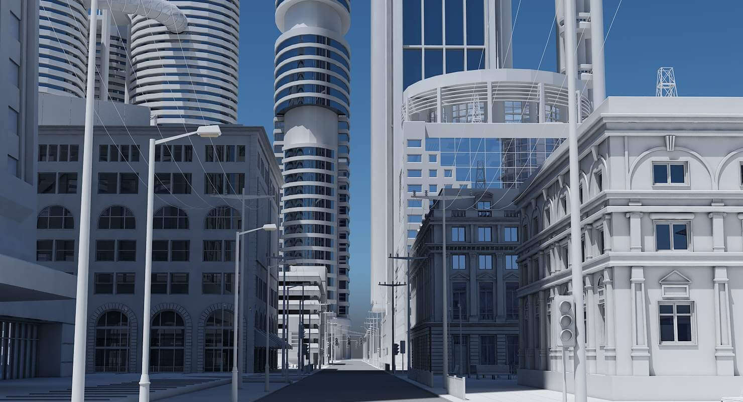 City Scene - 3D Model by Giimann